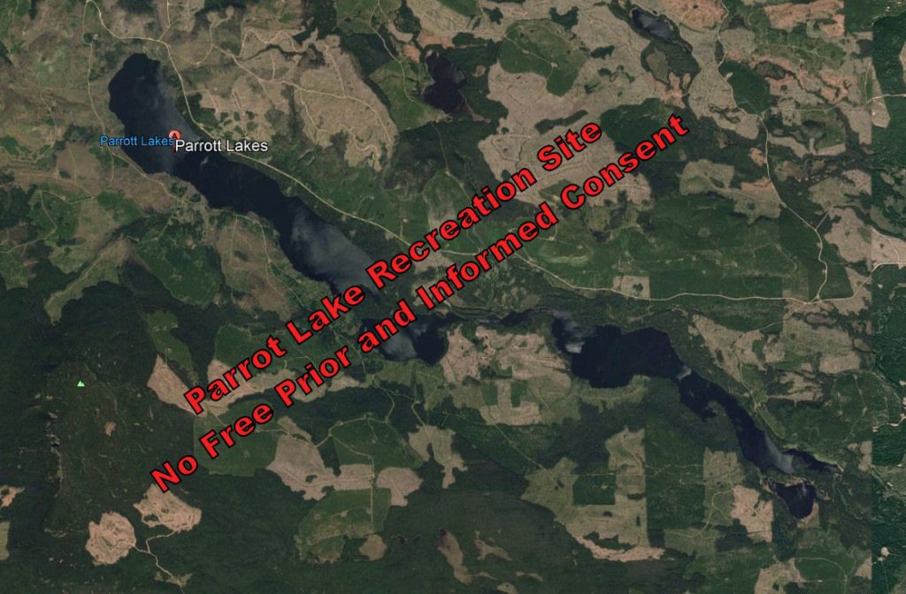 Parrot Lakes Recreation Site – No Free Prior and Informed Consent ...